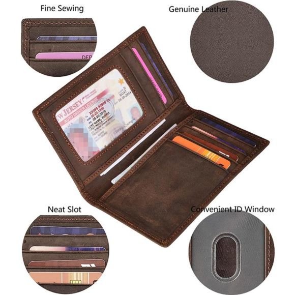 Bags | Slim Thin Idcredit Card Holder Rfid Genuine Leather Bifold Front ...